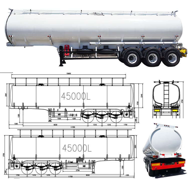 Tri Axle Crude Oil Tanker Semi Trailer for Sale | 45000 Litre Oil ...