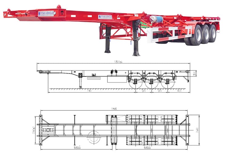 40 Foot/Ft Intermodal Container Chassis for Sale in Tanzania Dar es Salaam
